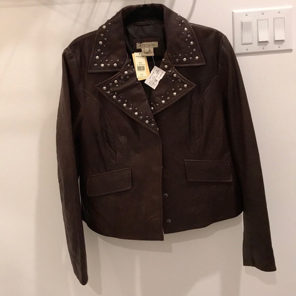 Stetson | Jackets & Coats | Stetson Brown Leather Jacket W Fridge ...